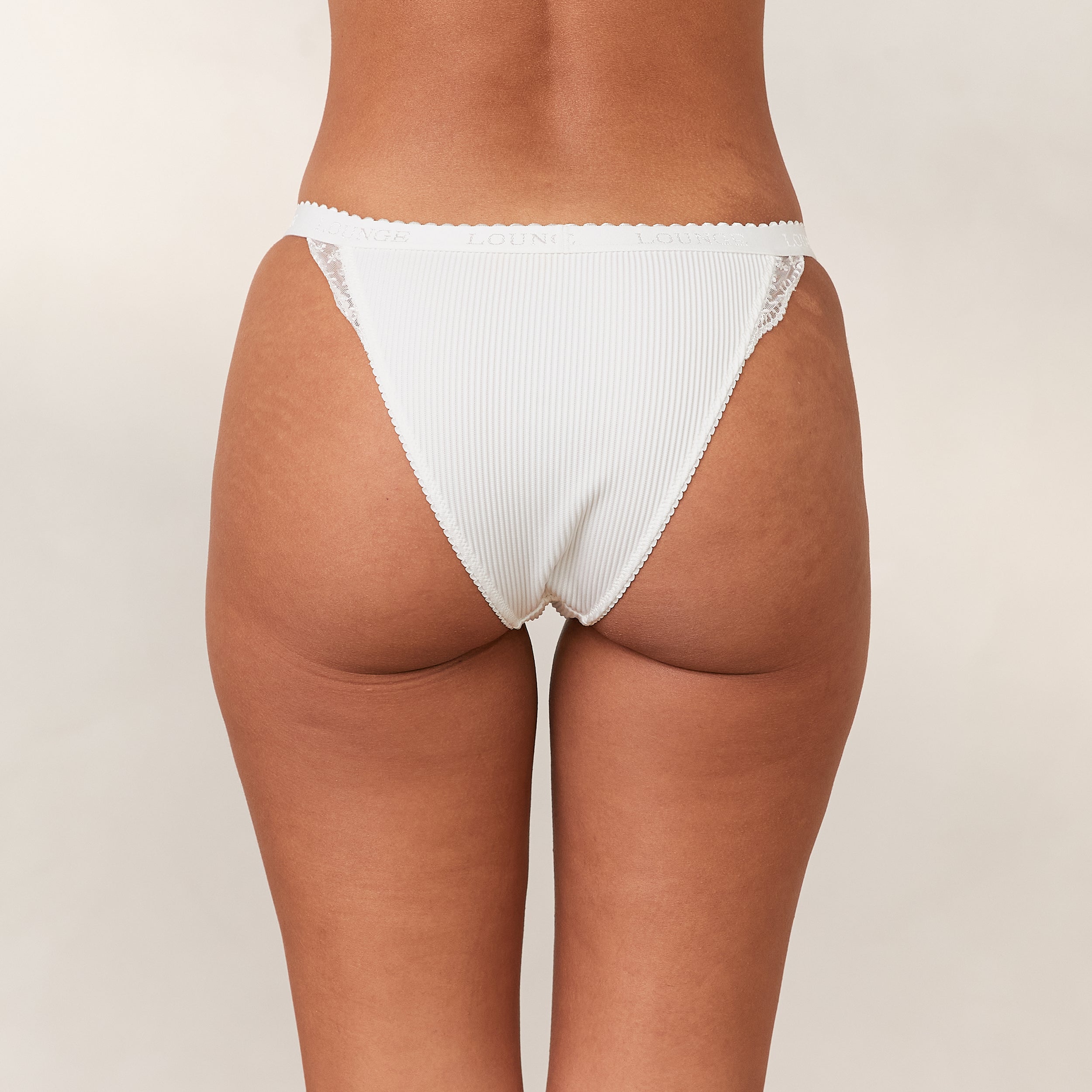 Ribbed Balcony Soutien-Gorge - Blanc – Lounge Underwear