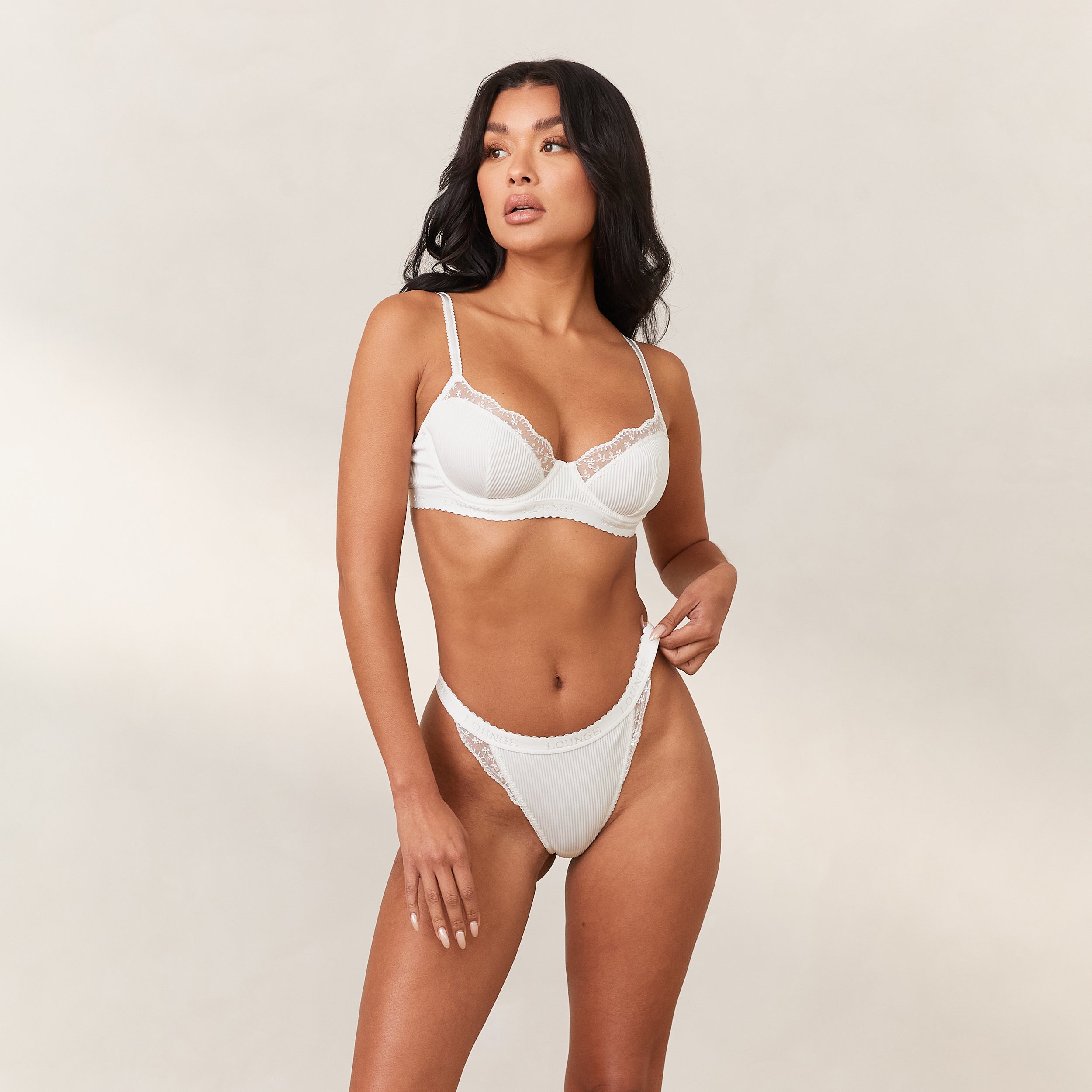 Ribbed Balcony Soutien-Gorge - Blanc